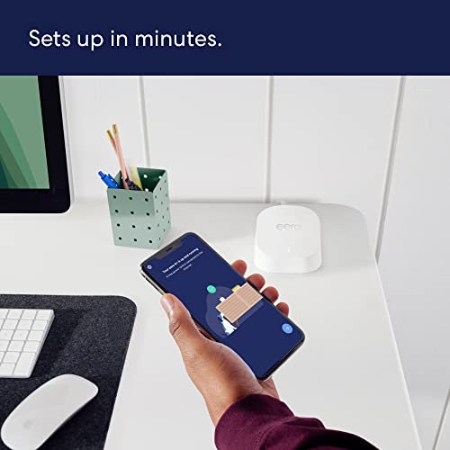 Certified Refurbished Amazon eero 6+ mesh Wi-Fi router | Fast and reliable gigabit speeds | connect 75+ devices | Coverage up to 1,500 sq. ft. | 2022 release