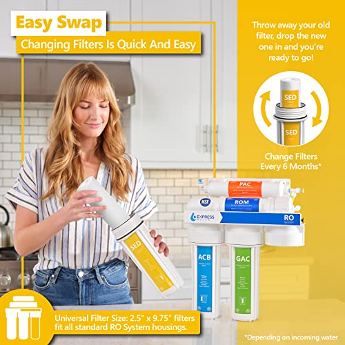 Express Water β 50 Pack Sediment Water Filter Replacement β 5 Micron, High Capacity β 10 inch β Under Sink and Reverse Osmosis System Filters (Model: FLTSED0550)
