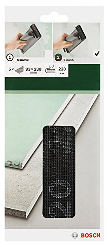 Bosch DIY Sanding Mesh for Plasterboard, Pack of 5, 93 x 230 mm, Grit 220