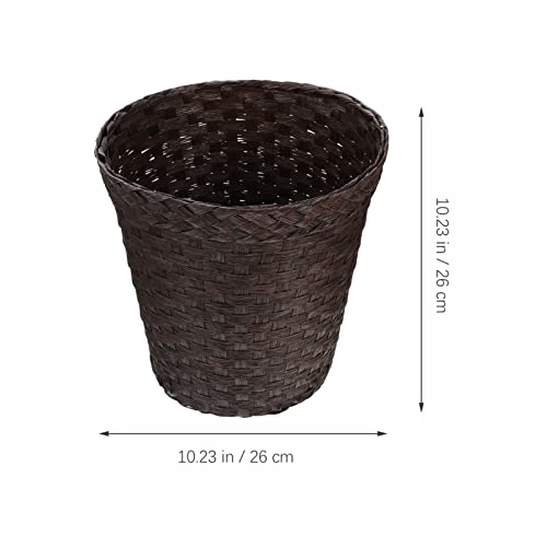Ipetboom 1Pc Woven Baskets for Storage, Laundry Basket Bathroom Trash Can Garbage Can Small Trash Can Wicker Baskets Blanket Basket Storage Baskets Paper Rattan Basket for Home, Coffee