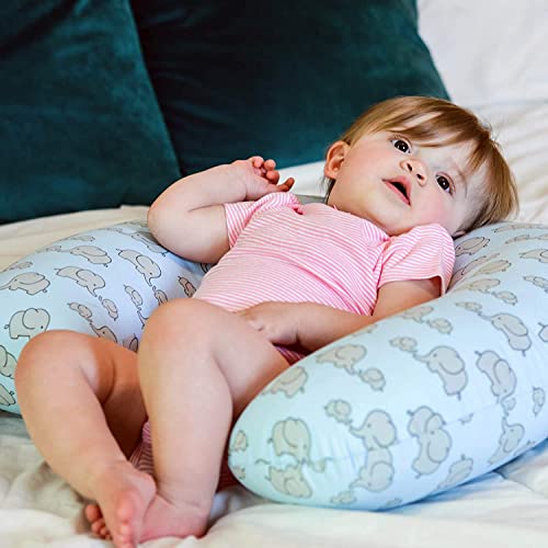 NurSit Nursing Pillow and Positioner, Hypoallergenic Breastfeeding or Bottle Feeding, Perfect for Bonding with Baby, Machine Washable, Whale