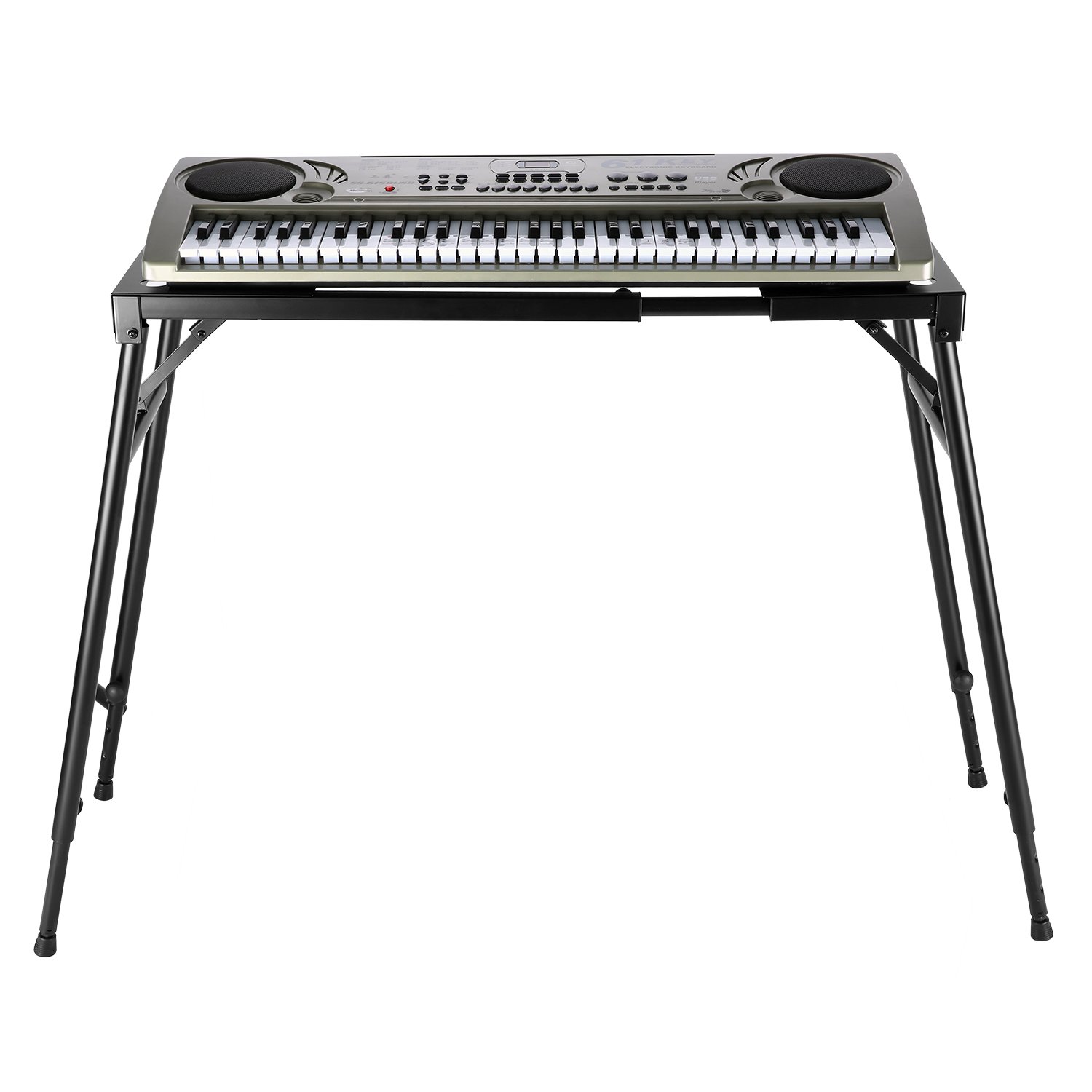 Neewer Collapsible Piano Keyboard Stand for 61-key / 76-key / 88-key Keyboard with Adjustable Height from 25.6"to 43.3"/65cm to 110cm and Length from 29"to 51.2"/73cm to 113cm, Black