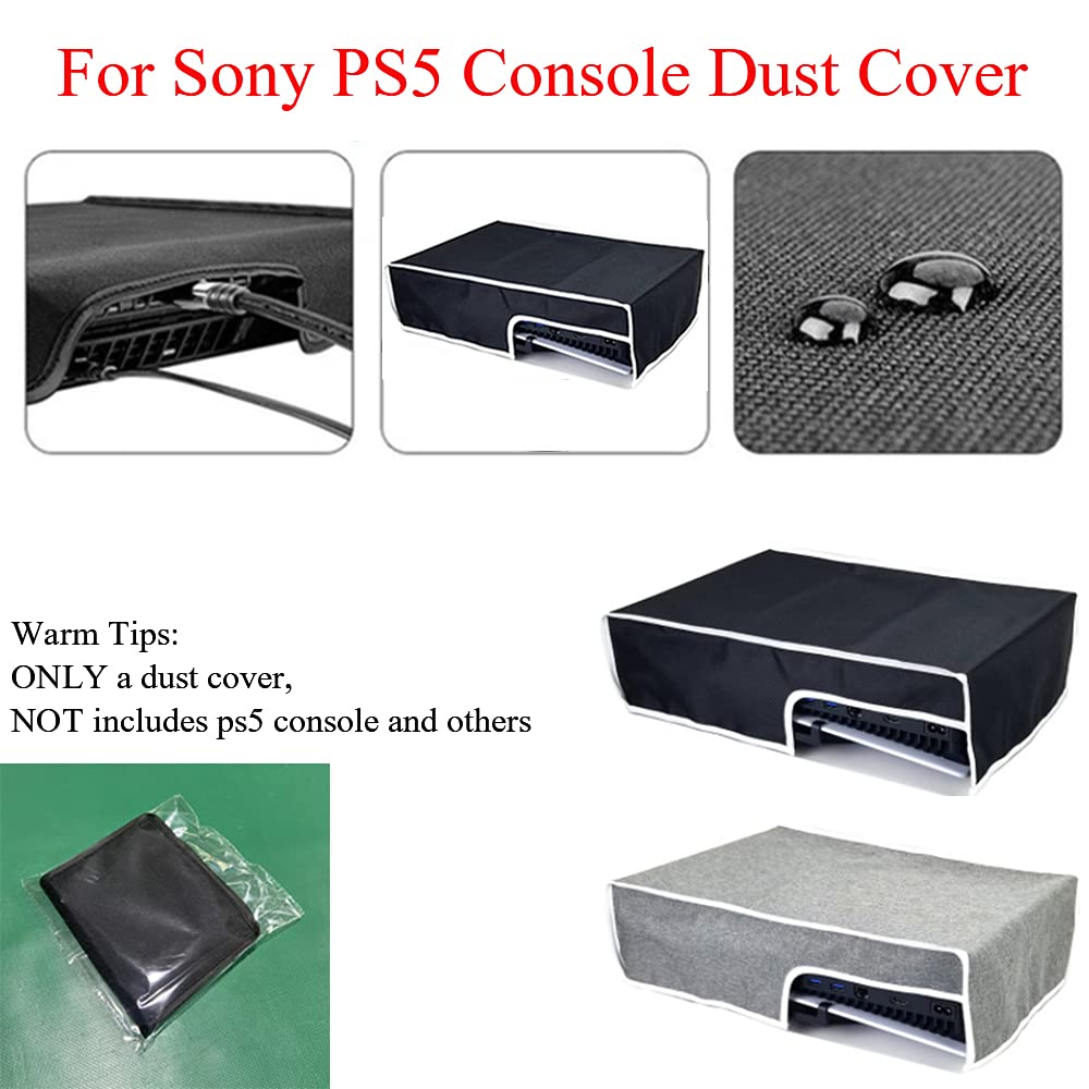 UCARE Dust Cover Compatible with Sony PS5 Console, Waterproof Dustproof Protector Storage Covers Replacement for PlayStation 5 Console Digital & Disk Version (Grey-A)