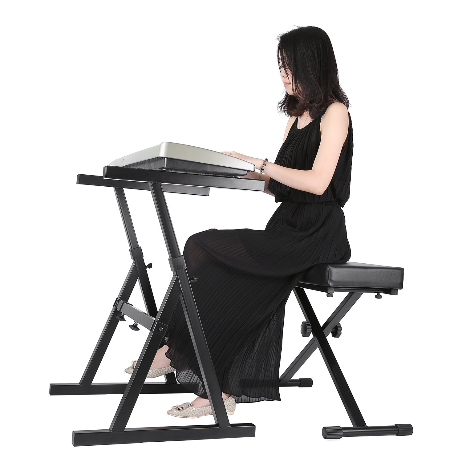Neewer Z-Style Keyboard Stand - Heavy Duty Steel Construction with Solid Locking System, Support Stand for Piano Keyboard Instrument