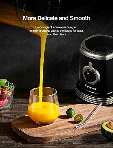 Yabano Countertop Blenders for Kitchen, Professional Electric Blender for Shakes and Smoothies, 2 Adjustable Speeds & Pulse Function, 6 Stainless Steel Blades & 50oz Jar, BPA Free, Easy to Clean