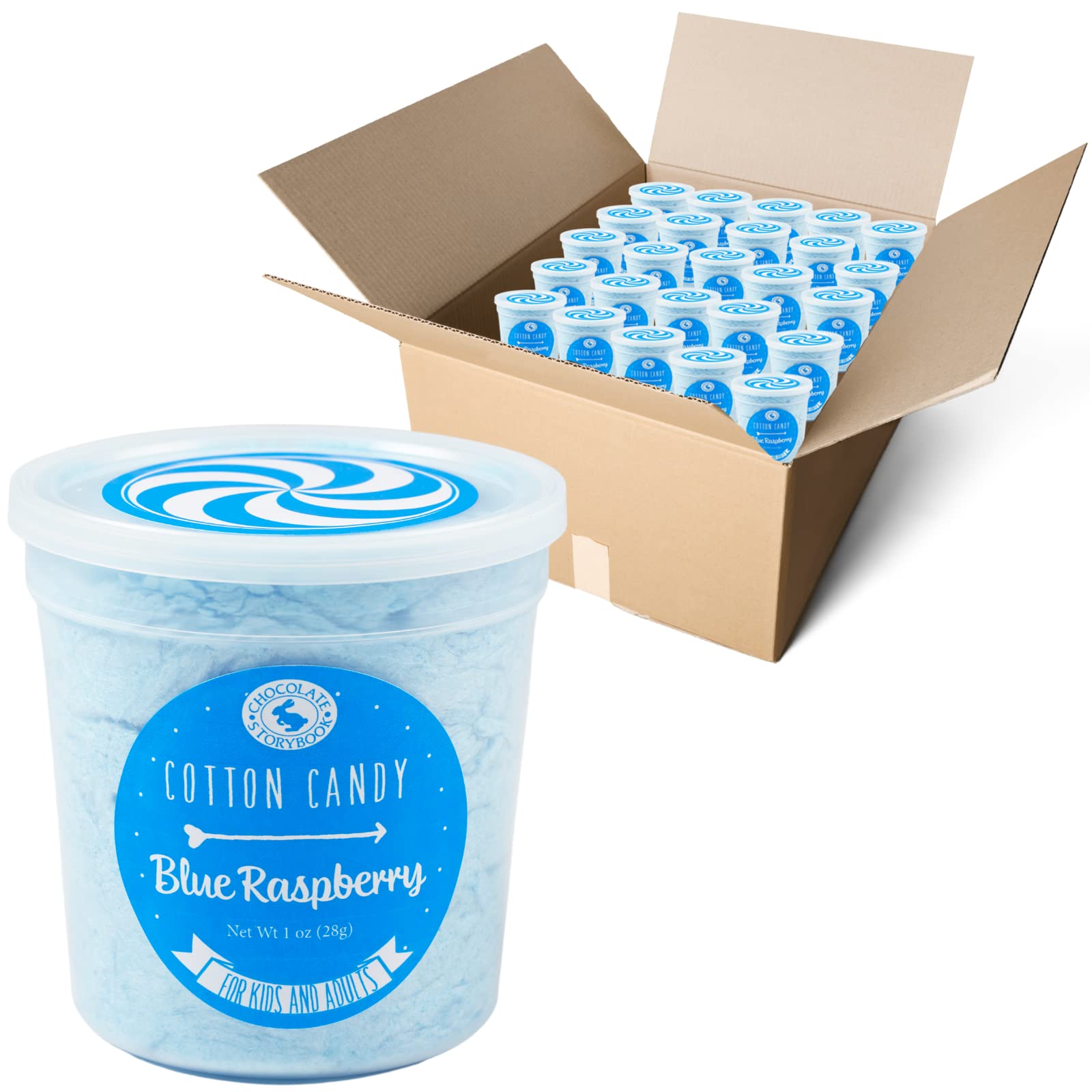 Blue Raspberry Cotton Candy Favors (Gift Set of 4) - Unique Ideas for Holidays, Birthdays, Celebrations, Party Favors