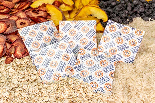 PackFreshUSA: 250 Pack - 50cc Oxygen Absorber Packs - Food Grade - Non-Toxic - Food Preservation - Long-Term Food Storage Guide Included