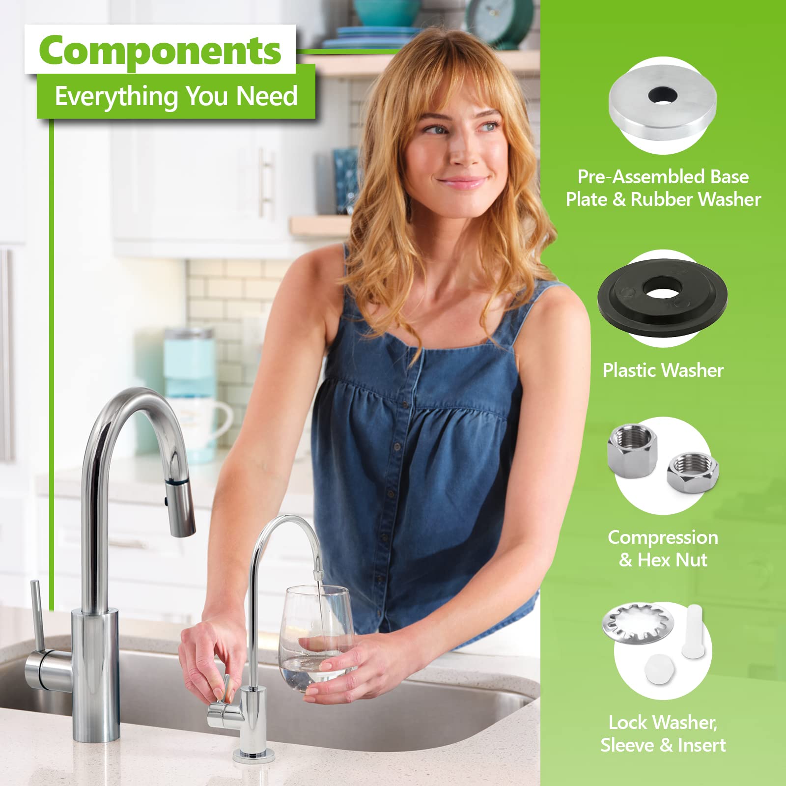 Express Water Modern Water Filter Faucet β Chrome β Drinking Water Faucet β Reverse Osmosis Filtration System and Kitchen Sink Beverage Faucet