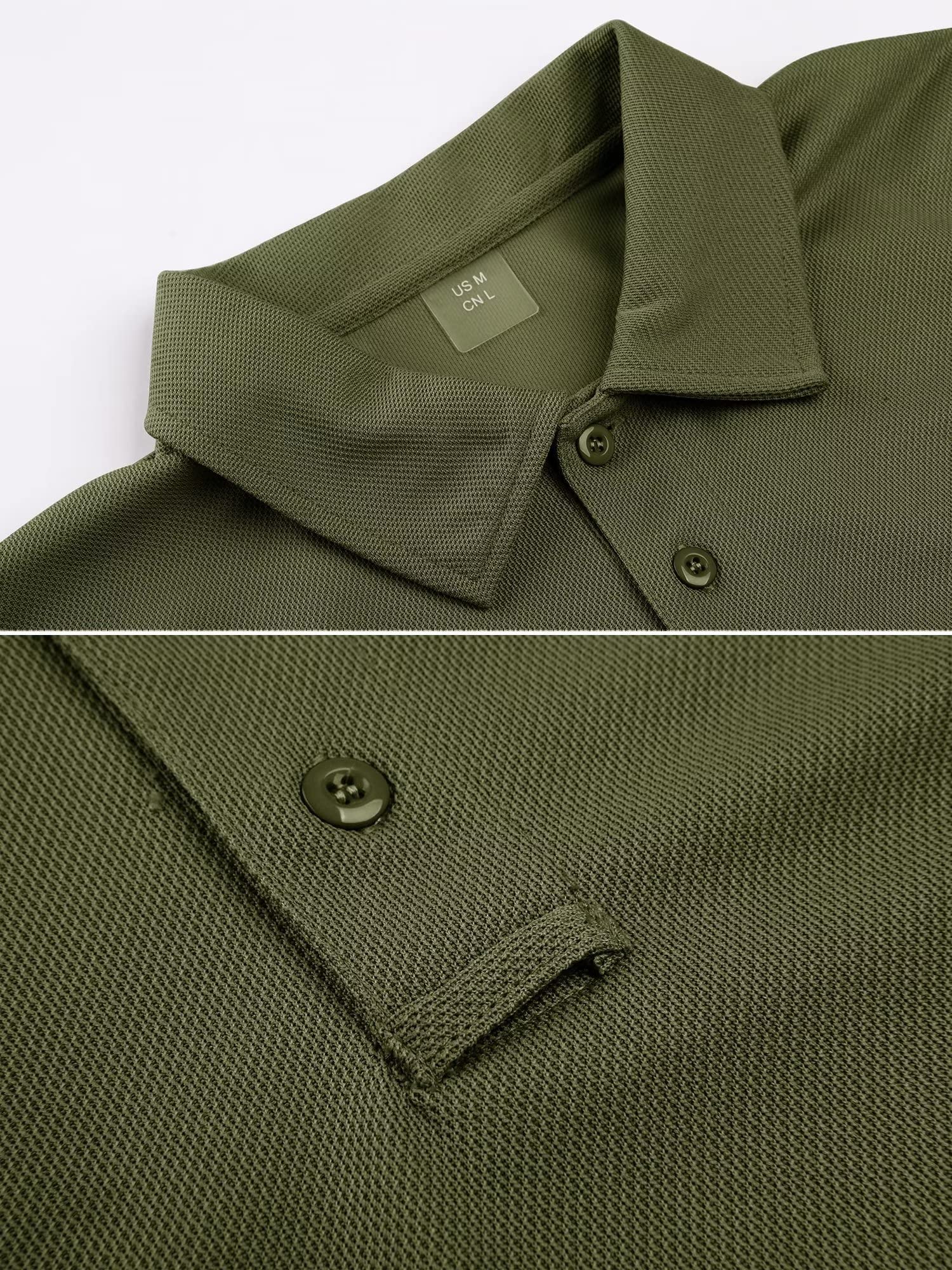 MAGCOMSEN Tactical Polo Shirts for Men Short Sleeve Summer Golf Shirts Casual Polo Shirt for Men Army Green L