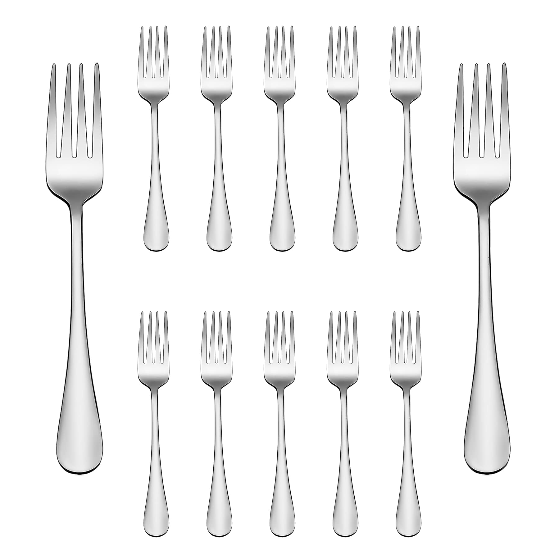 LOUVI Stainless Steel 12-Pack Table Dinner Forks Set, Top Food Grade Stainless Steel Silverware Forks,Mirror Finish & Dishwasher Safe,Use for Home,Kitchen or Restaurant,(Silver 8 Inches)