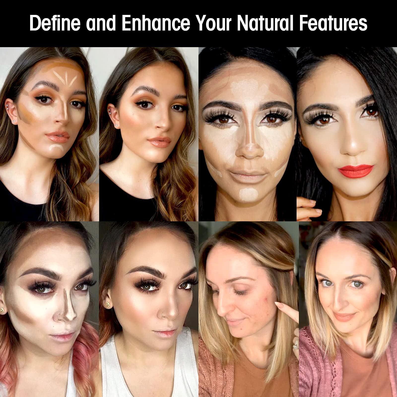 Contour Concealer Cream Makeup Palette Kit, Face Contour Cream Foundation,Full Coverage Concealer Palette, Facial Camouflage Contour Pallet with True Complexion High Pigmented Waterproof