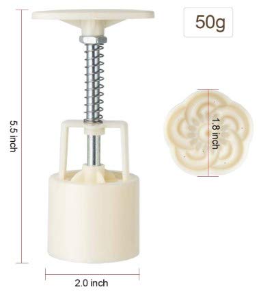 Dadam Cookie Press Mid-Autumn Festival Hand-Pressure Moon Cake Mould with 6 Pcs Mode Pattern for 1 Sets - 50g Cookie Stamp Mooncake Mold Set - Cookie Stamps DIY Decoration Press Cake Cutter