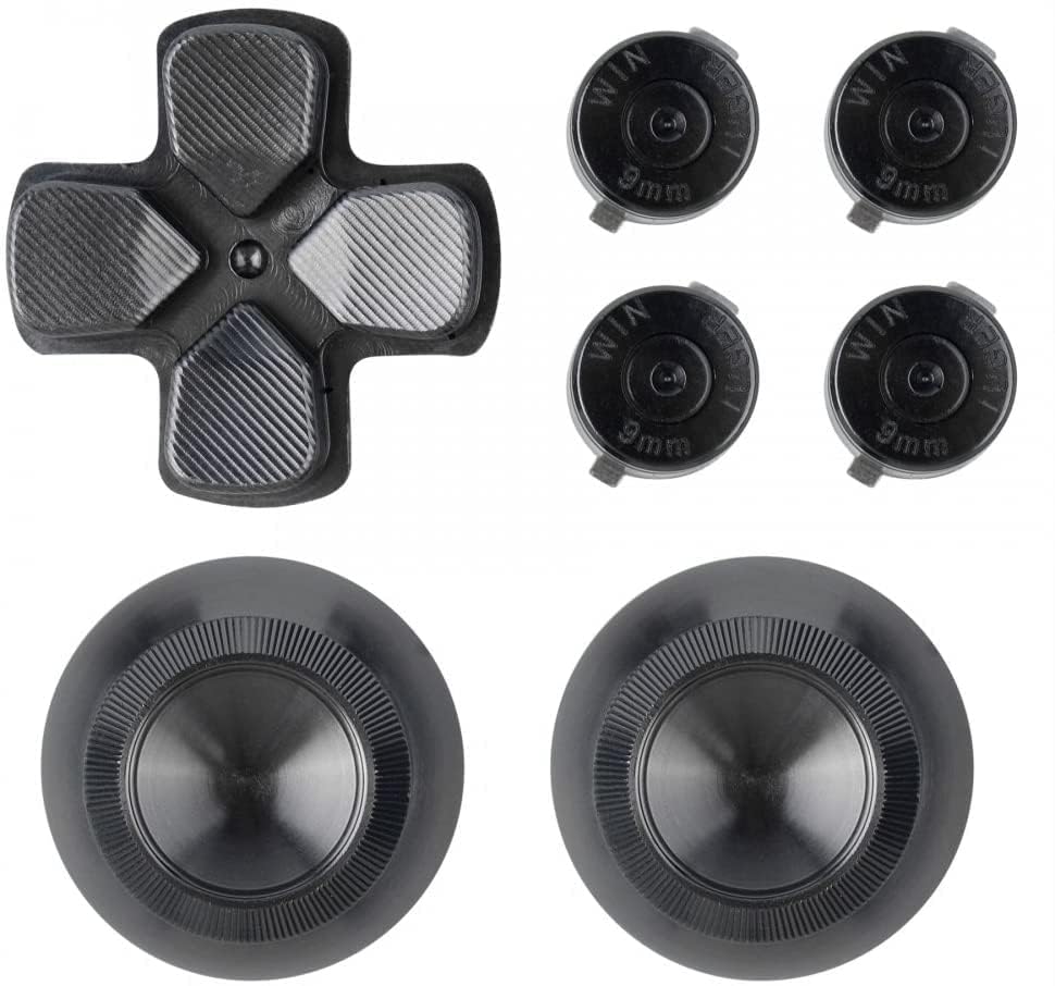 Yiootop Metal Aluminum Alloy Buttons for Playstation 5 Controller Thumbsticks Bullet D-pad Mod Buttons Replacements Kits for PS5 Controller (Chrome Rose-Bengal)