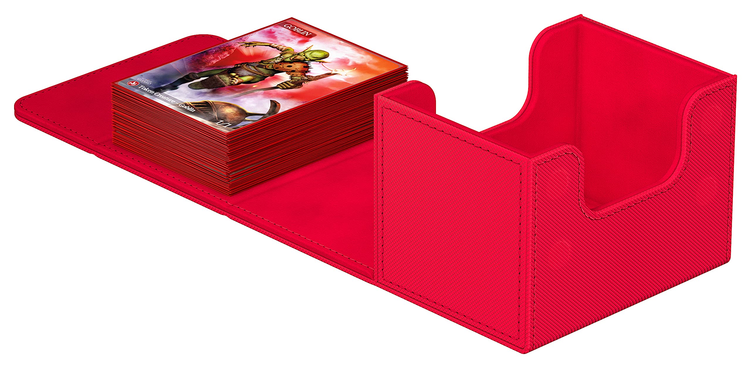 Ultimate Guard Sidewinder 100+, Deck Box for 100 Double-Sleeved TCG Cards, Red, Magnetic Closure & Microfiber Inner Lining for Secure Storage