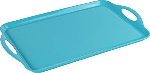 Calypso Basics Rectangular and Tidbit Serving Tray Set, Turquoise
