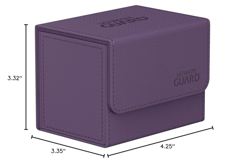 Ultimate Guard Sidewinder 80+, Deck Box for 80 Double-Sleeved TCG Cards, Purple, Magnetic Closure & Microfiber Inner Lining for Secure Storage
