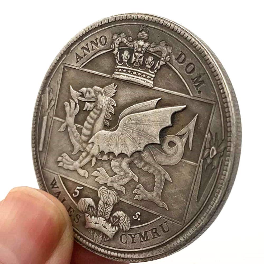 Exquisite Collection of Commemorative Coins 1887 British Queen Victoria Crown Antique Brass Old Silver Medal Craft Coin Chilong Coin