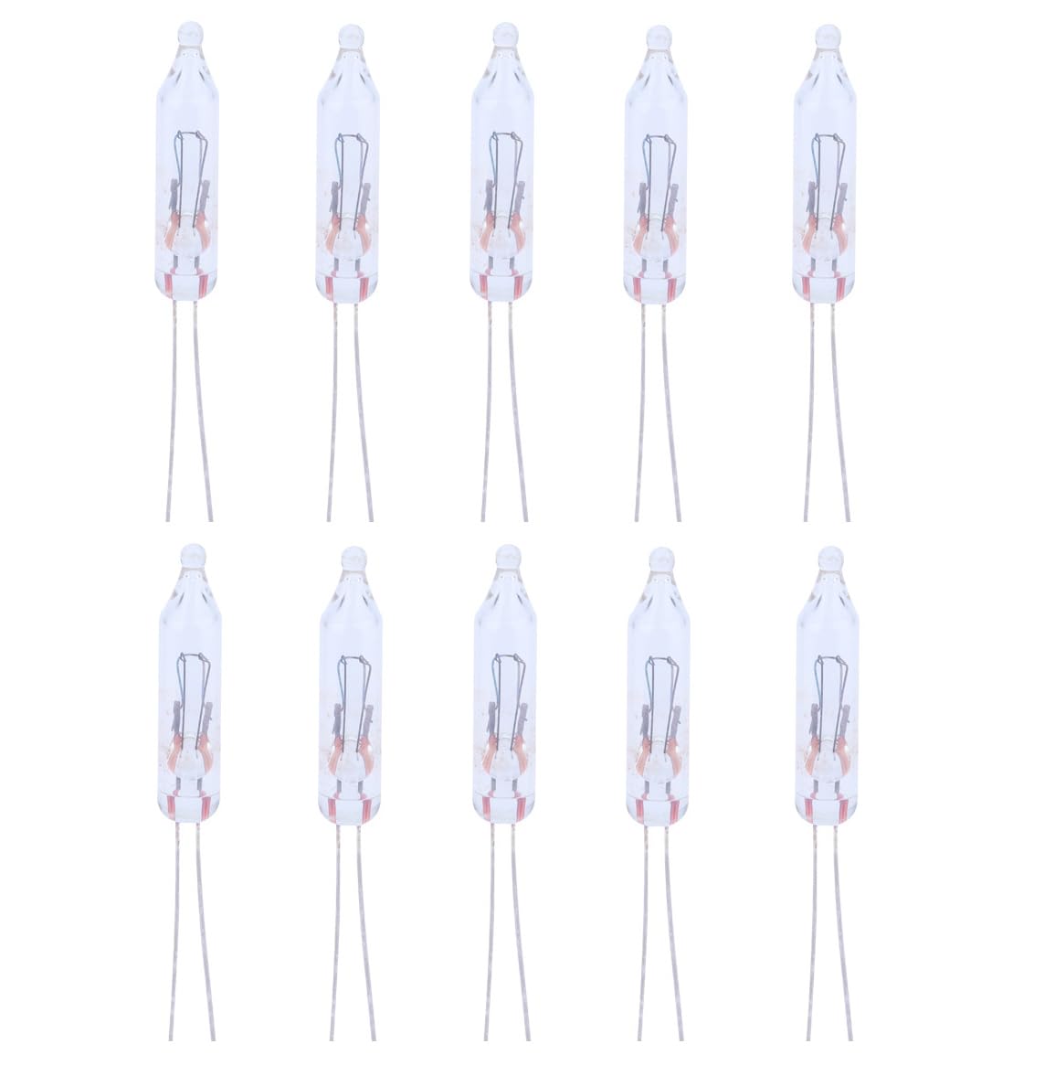 Generic 12 Volt Mini Christmas Replacement Bulbs for Incandescent String Lights, Pinched Base, 0.96 Watt, 80 mA (10), White