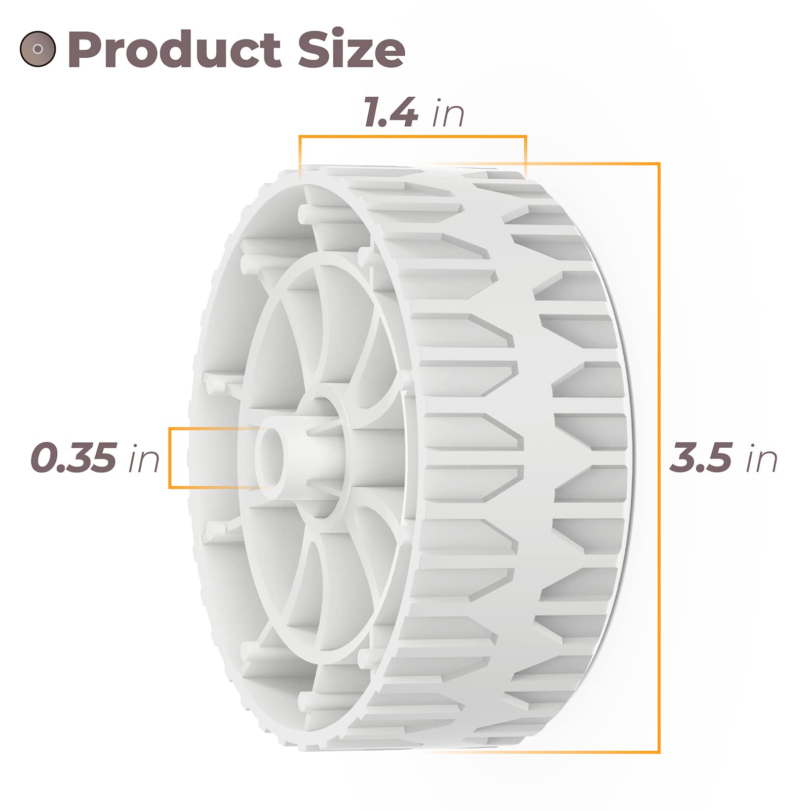 Cooler Wheels Replacement Parts, 3.5" White Wheels for Igloo 28qt and 52qt with Wheels, 2 Pack