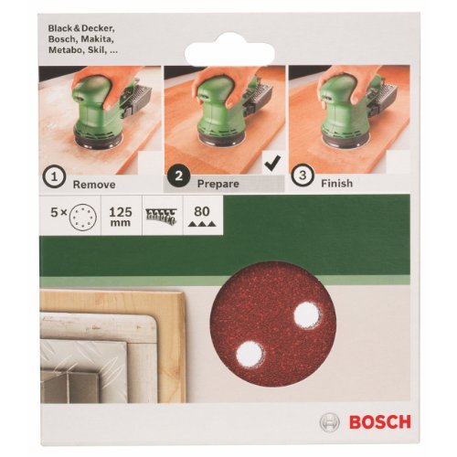 Bosch Home and Garden 2609256A24 5-Piece Sanding Sheet Set for Random Orbit Sanders 125.80