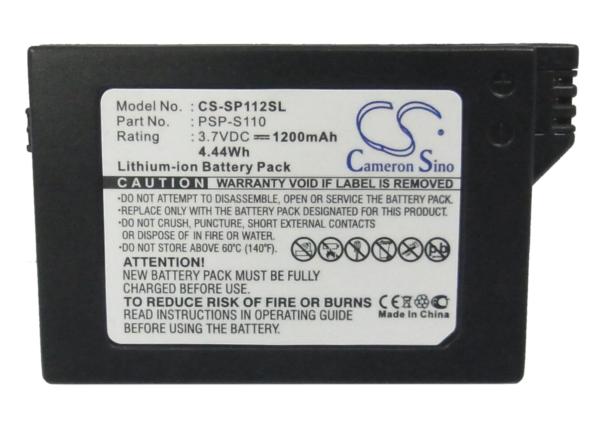 Cameron Sino 1200mAh Battery for Sony PSP 2th, PSP-2000, PSP-3000, PSP-3004, PSP Silm (1200mAh)