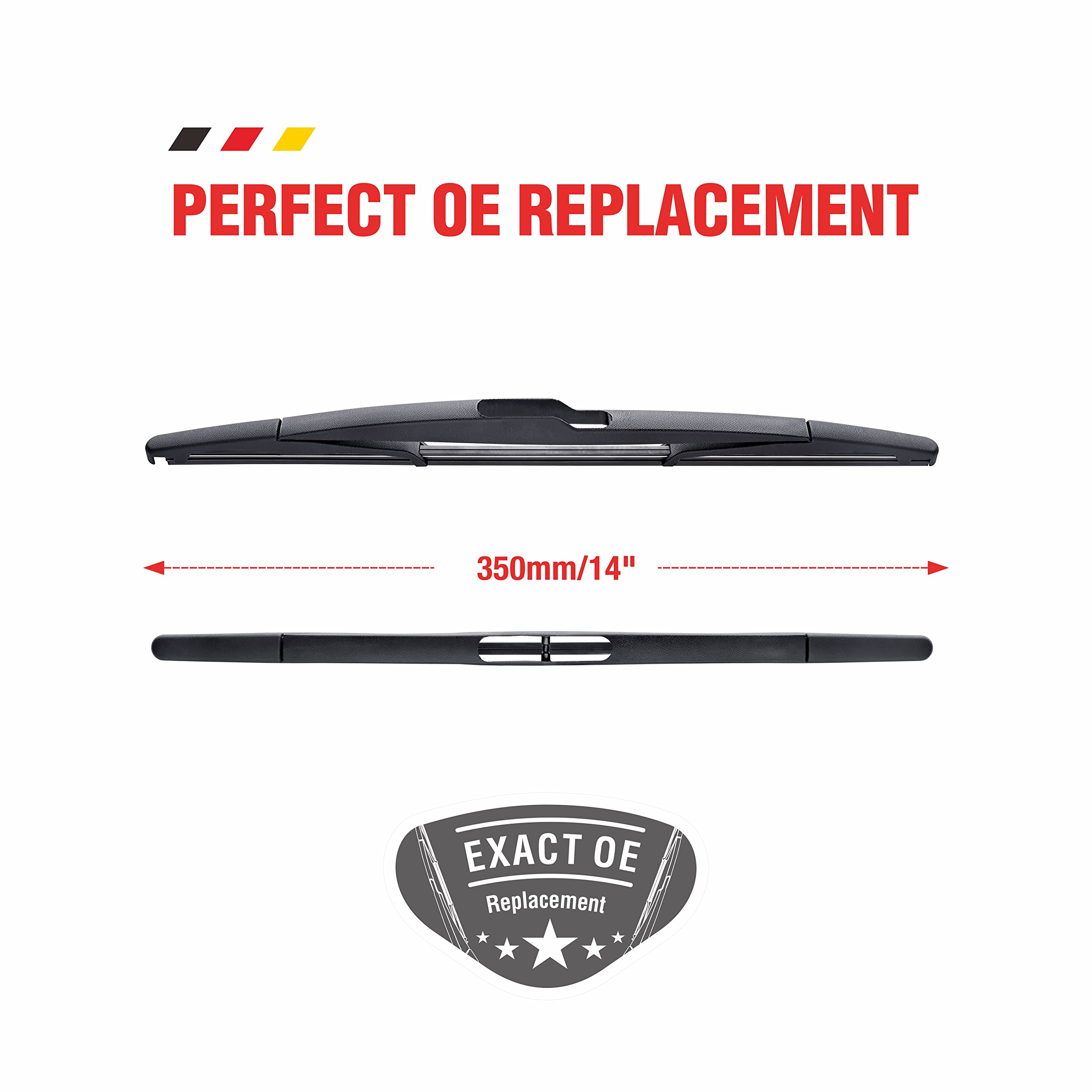 BERG REGEN Rear Wiper Blades 14 inch(14-D), Replacement For Ford Edge 2014-2007, Mazda 3 2009-2004, Volvo XC60 2017-2012, Lincoln MKX 2015-2007, Back Windshield Wiper Blades +More Cars