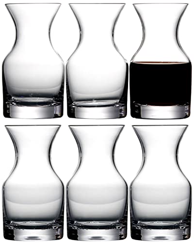 NUTRIUPS Mini Carafe Mini Individual Wine Carafe Single Serving Glass Wine Carafes Set Glass Mini Carafe Decanters Small Individual Wine Decanter (Set of 6 8.5oz)
