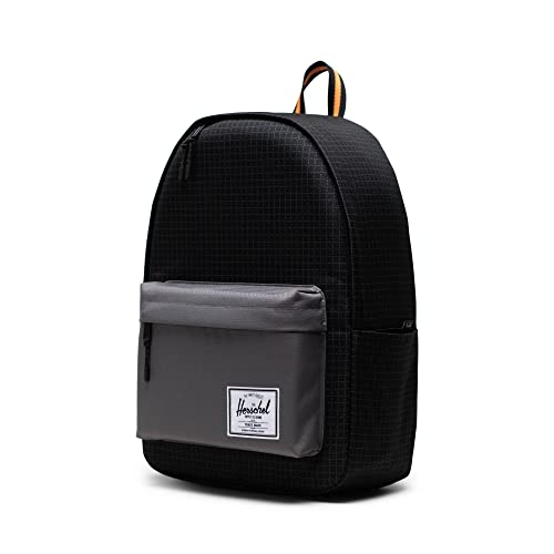 Herschel Classic Backpack XL, Black Grid/Gargoyle/Sun Orange, One Size