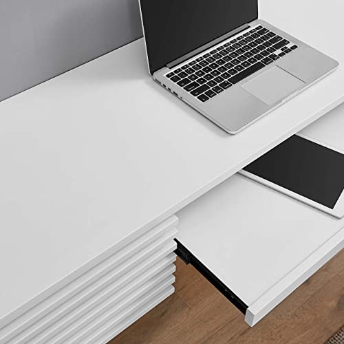 Modway Render 60" Mid-Century Modern Wall-Mount Office Desk in White