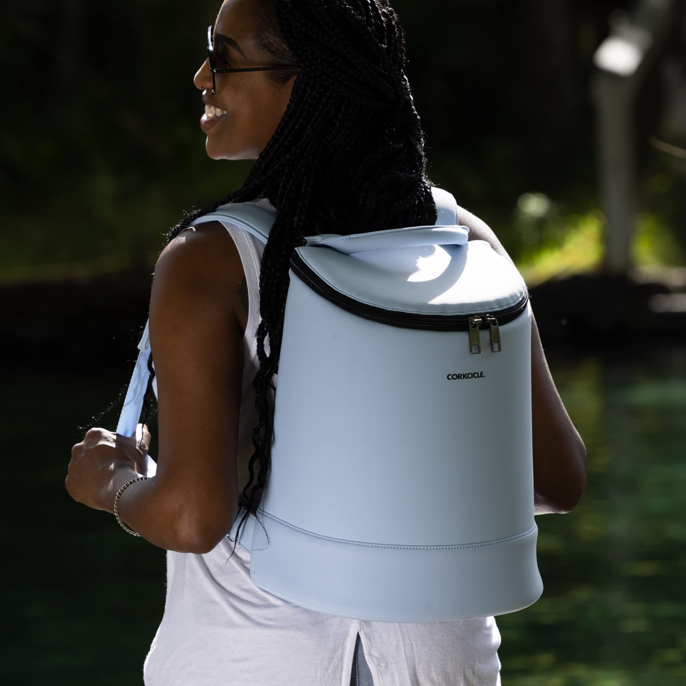 Corkcicle EOLA Soft Cooler Backpack, Periwinkle, Waterproof and Leak Proof Insulated Bag, Perfect for Wine, Beer, and Ice Packs, Camping Cooler, Hiking Cooler, Beach Cooler