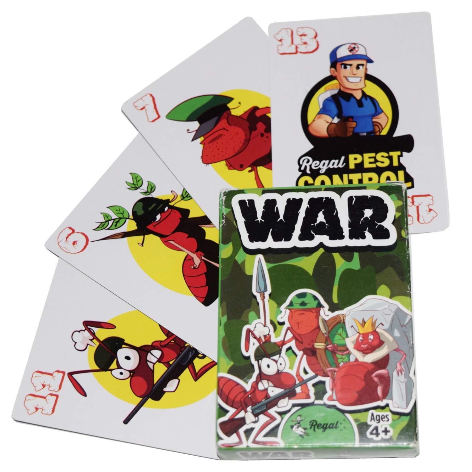 Regal Games War Card Game for Kids 4 5 6 7 8+ | Funny Travel Board Playing Game for Families (1 Pack)