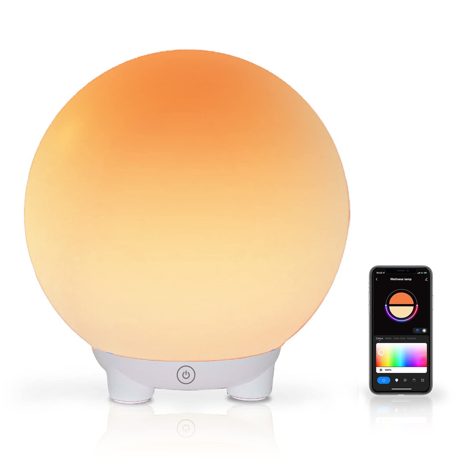Colorpanda Smart Table Lamp, Dimmable RGB APP Control Bedroom Lamp Compatible with Alexa & Google Assistant, Touch Bedside Lamp for Living Room and Bathroom