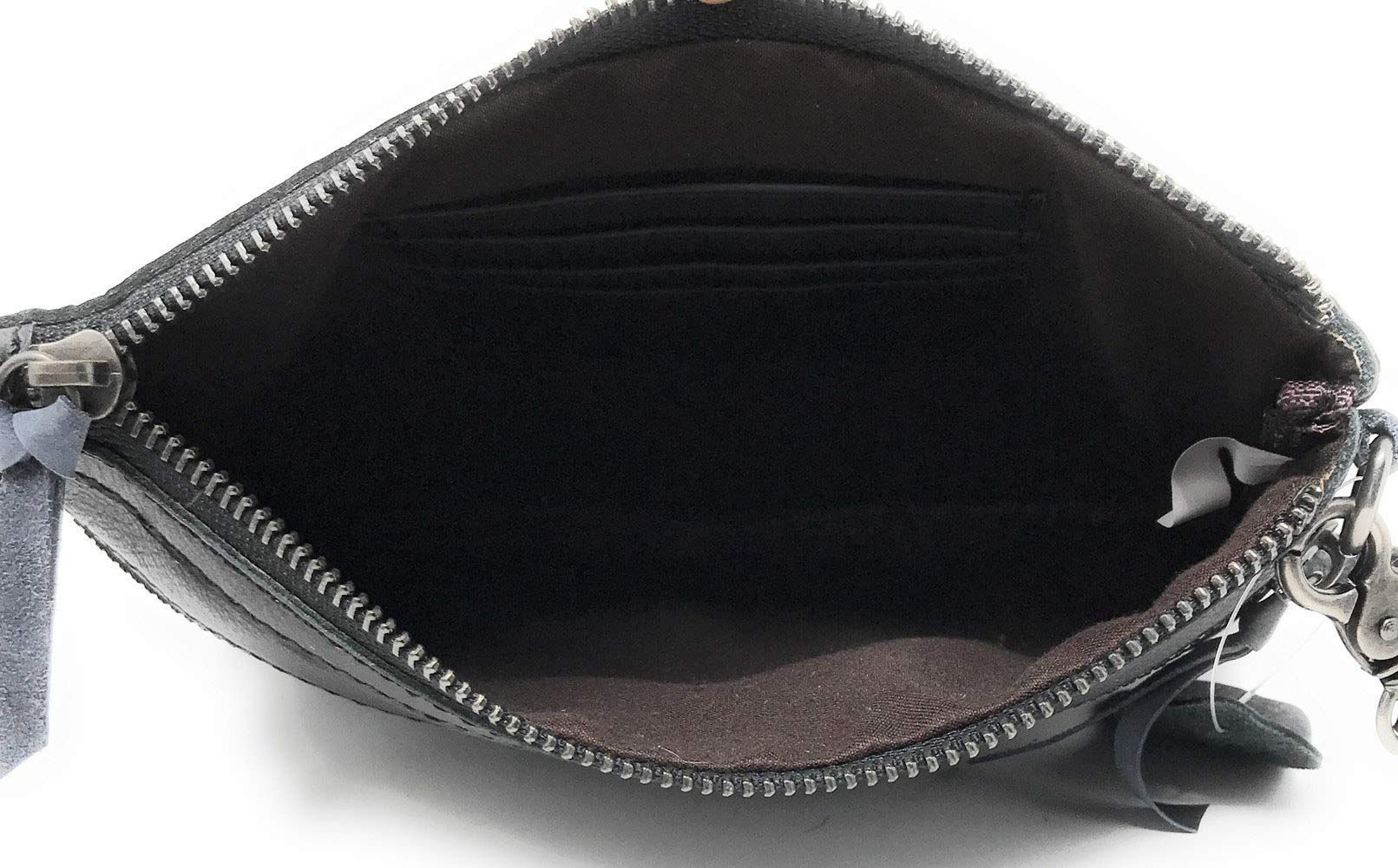 Western Genuine Tool Leather Cowhide Cow Fur Fringe Womens Crossbody Bag in 3 Colors (Black)