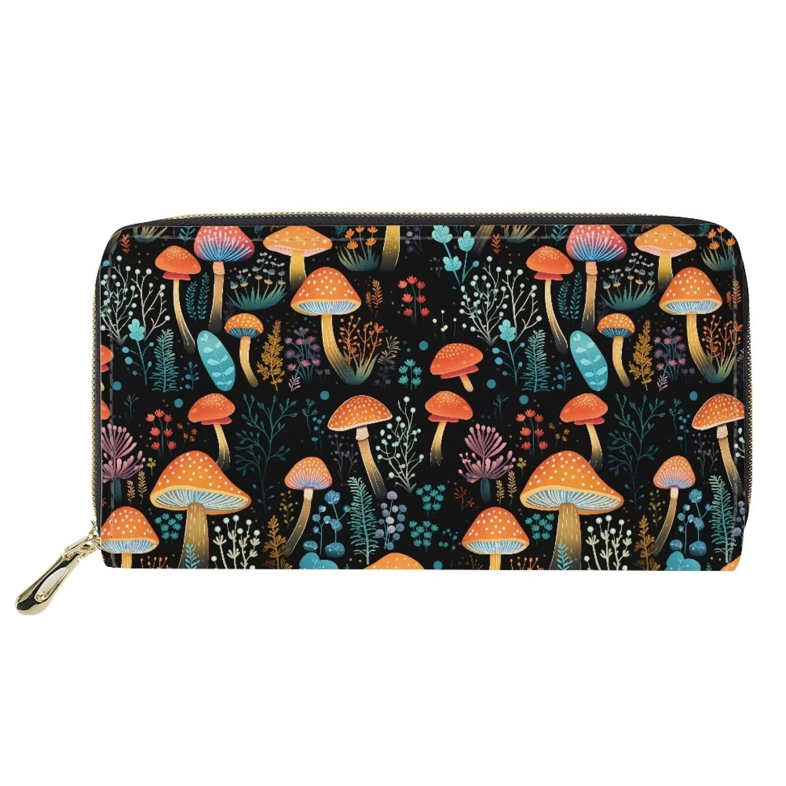 JEOCODY Mandala Sea Turtle Long Leather Wallet Clutch Bag for Women Ladies Travel Cell Phone Case Handbag Slim Credit Card Holder Gift