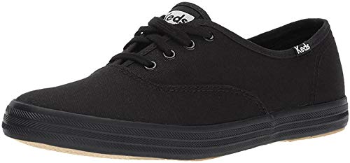 Keds Women's Champion Original Canvas Lace-Up Sneaker, Black/Black, 7 M US