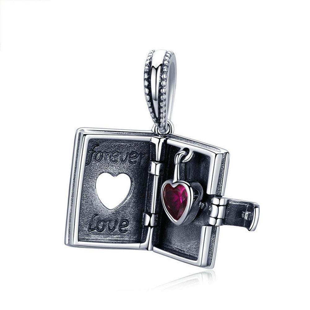 Book Charm 925 Sterling Silver Mug Charm Love Charm Home Charm Anniversary Charm for Pandora Charm Bracelet (Book)