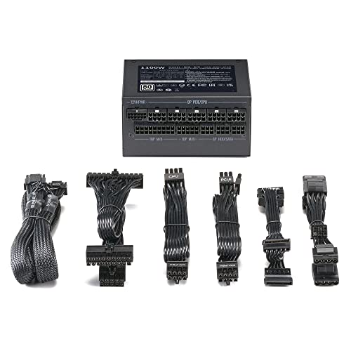 Cooler Master V 1100 SFX Platinum, UK Plug - 80 Plus Platinum, Fully Modular Power Supply Unit, Fits Mini-ITX to ATX Cases, Full ATX 3.0 Support, Quiet 92mm FDB Fan, 10-Year Warranty - 1100W