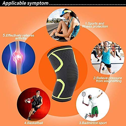 BINGFANG-W Knee Sleeve Support Compression Brace Anti Slip Pain Relief Compatible with Sports Arthritis Patella Joint Injury Recovery (Pair)