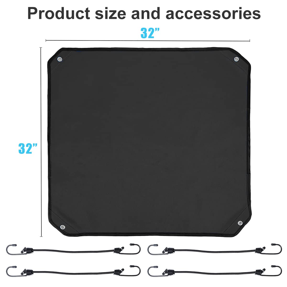 Zomia Air Conditioner Covers for Outside Units, AC Cover for Outdoor Central Unit Top Heavy Duty Water-Resistant Fits Up to 32 x 32 Inch, Black