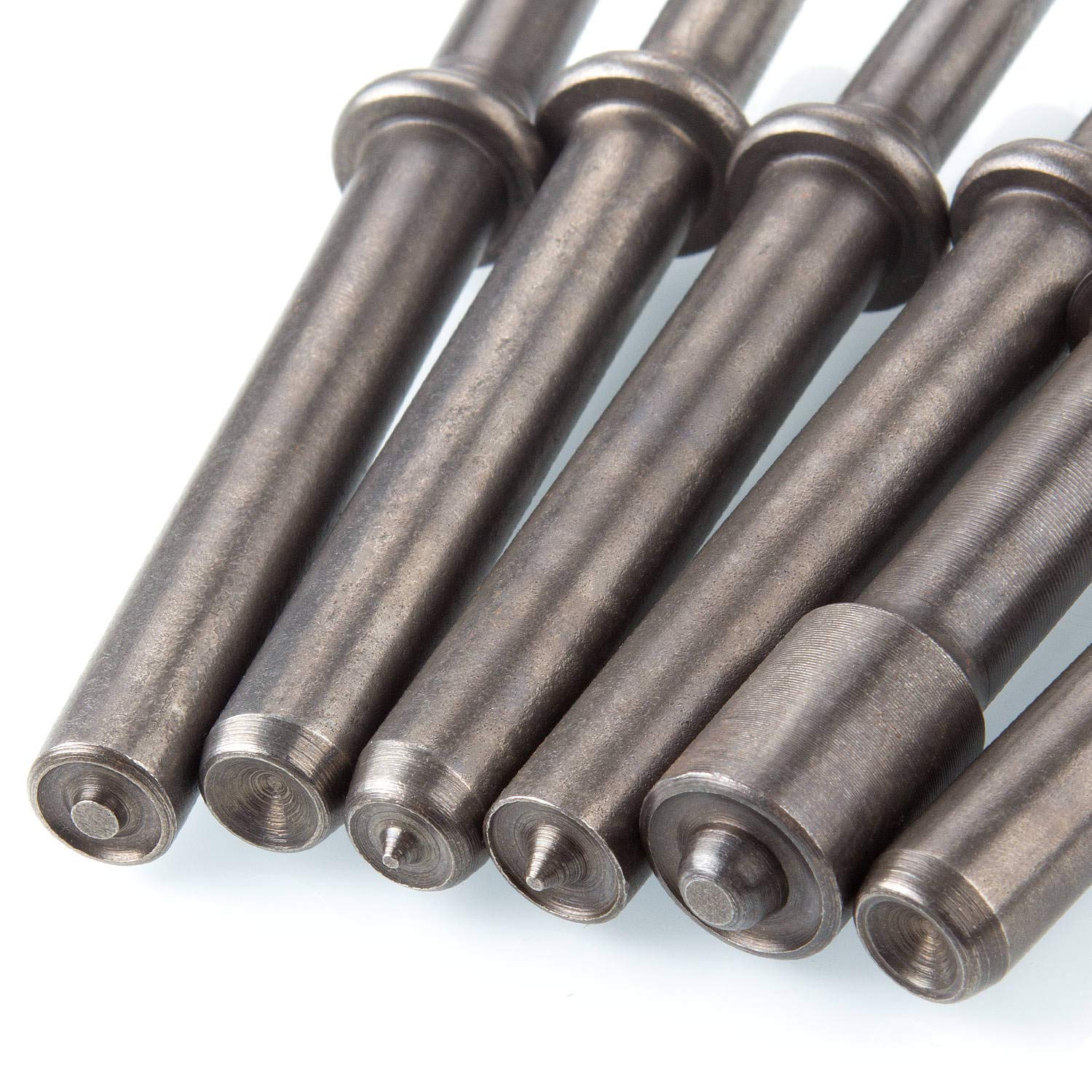 Heavy Duty 7 Pcs Air Hammer Rivet Bits, Abuff Pneumatic Air Rivet Hammer Set for Shank 0.401 Chisel/Air Hammer Rivet Sets Kit with Spring