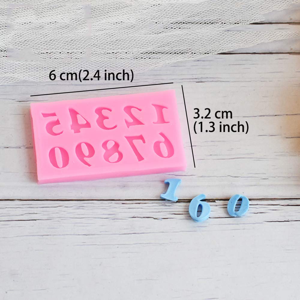 BoomYou 3PCS Silicone Letters +Numbers Mold Uppercase Letters Cake Decorating Mold Pan Muffin Cups Handmade Soap Moulds Chocolate Biscuit Ice Cube Tray DIY Fondant Decorating Tools Set -S Size
