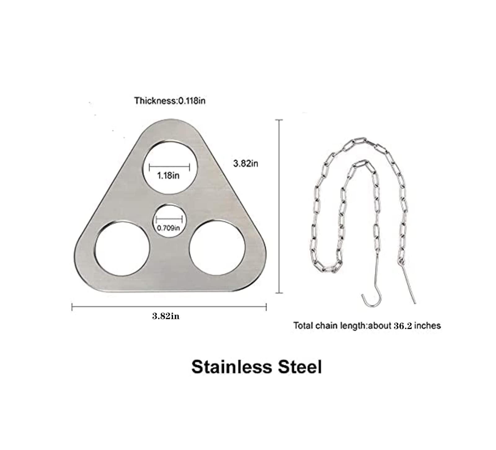 Camping Tripod Board - Turn Branches into Campfire Tripod, Stainless Steel Campfire Support Plate with Adjustable Chain for Hanging Cookware - Perfect Accessories for Outdoor Cooking