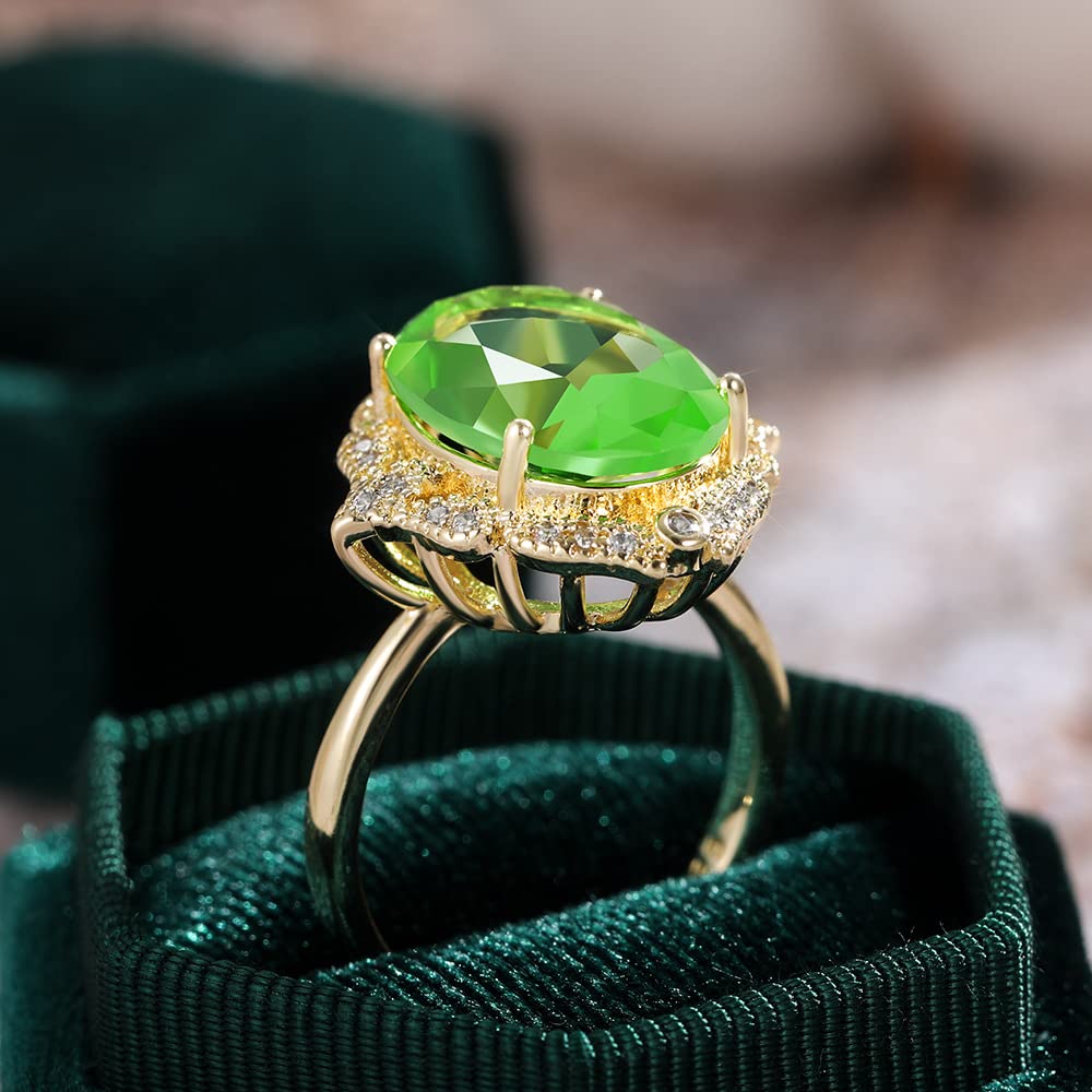 CZCLMLT 925 sterling silver creative green ladies wedding ring shiny diamond emerald ring cubic zirconia ring zircon diamond ring ladies eternal engagement wedding ring 596 (9)