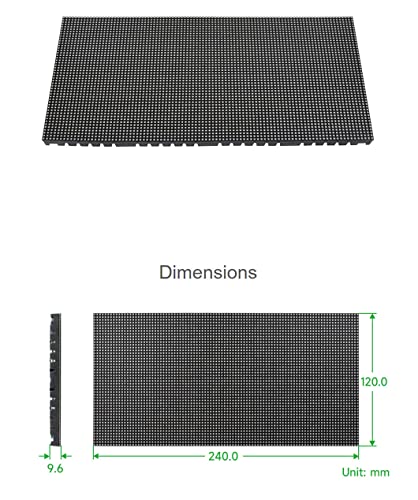 Coolwell Full Color RGB Flexible LED Matrix Panel for Raspberry Pi 4B+ 4B 3B+ 3B 2B+ Zero W WH Pico ESP32 Ardui 2.5mm Pitch 96×48 Pixels Adjustable Brightness and Bendable PCB