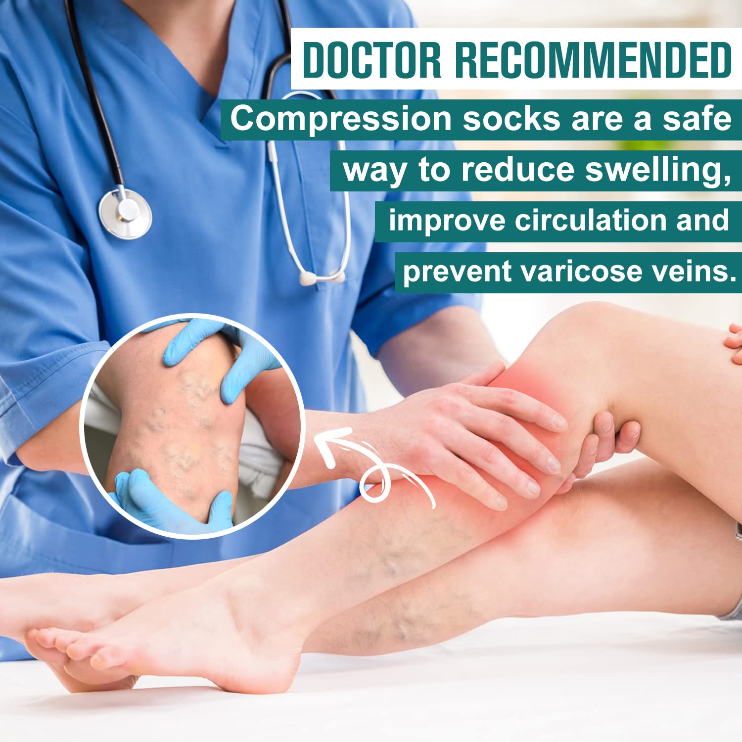 COOLOVER Compression Socks for Women and Men Circulation(3 Pairs)-Best Support for Running, Athletic, Nursing, Travel