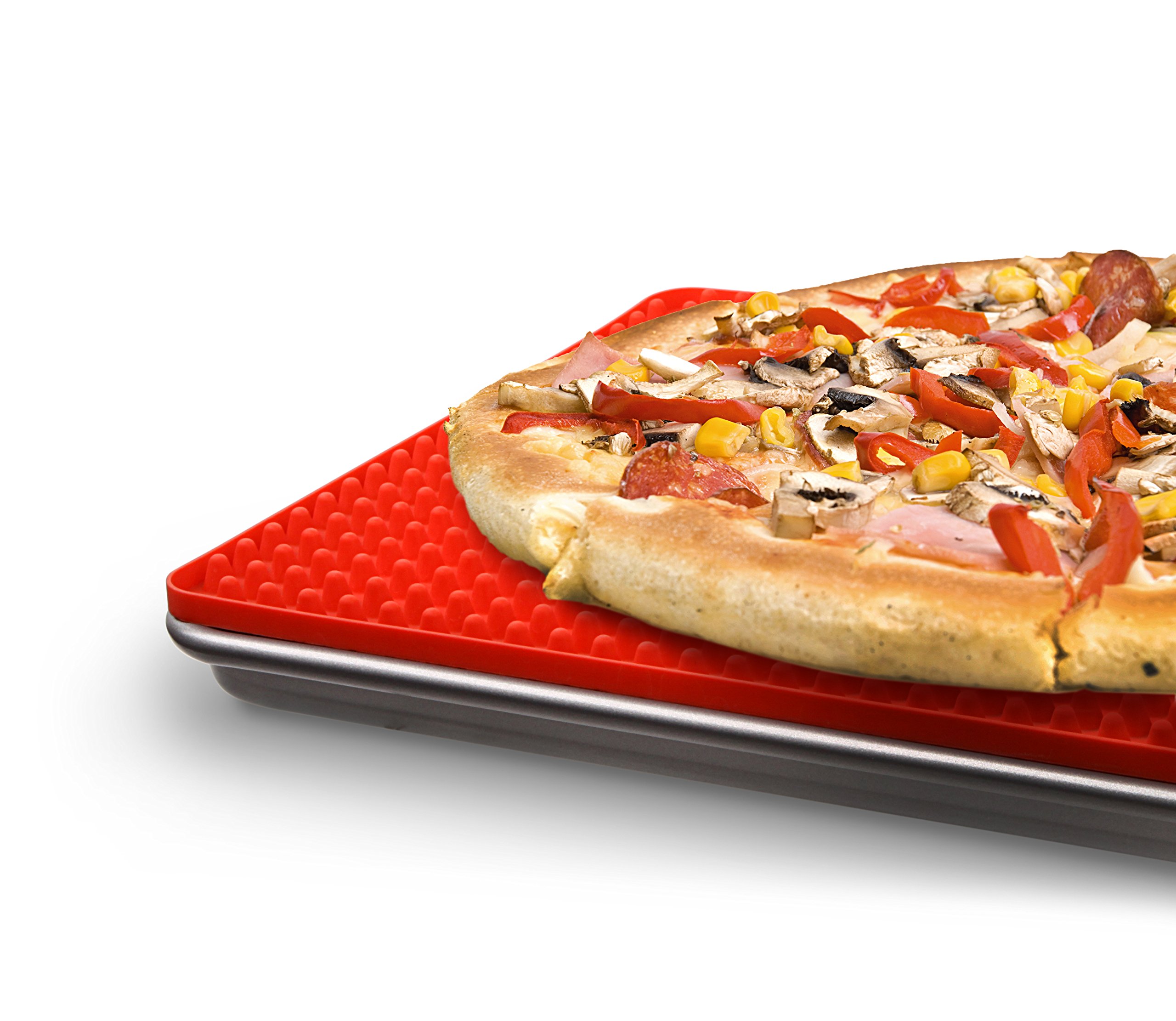 Dexas 4-in-1 Elevated Silicone Cooking Mat for Healthy Non-Stick Baking and More, 16.25 by 11.5 inches