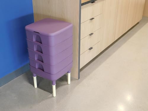FCMP Outdoor - The Essential Living Composter, 4-Tray Worm Composter, Plum