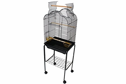 YML 5/8" Bar Spacing Small Parrot Cage, 18 x 14, Black