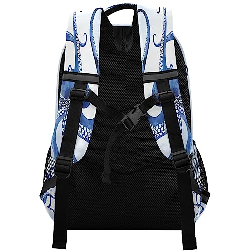 Funky Qiu Watercolor Sea Animal Octopus Backpack Durable Lightweight College School Bookbag Daypack Rucksack for Boys Girl Student