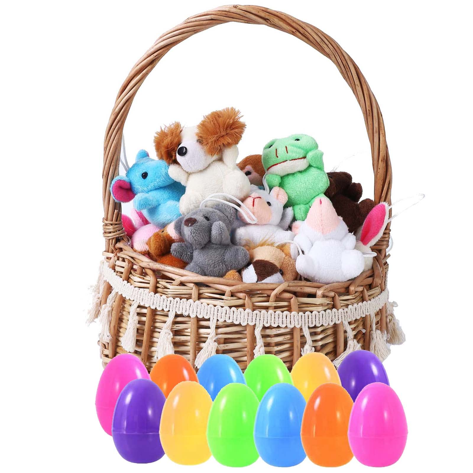 Twister.CK 24 Pack Easter Eggs Filled with Mini Plush Animals Stuffed Toy for Kids Easter Basket Stuffers/Fillers, Easter Eggs Hunt, Easter Party Favor